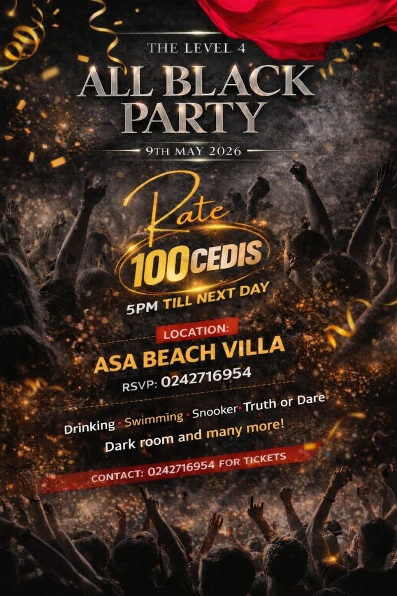 Ghana Events – LEVEL 4 ALL BLACK PARTY - viewGhana - Your ultimate ...